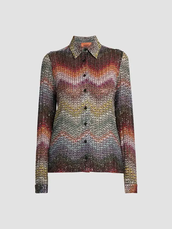 Missoni Meander-chevron Wefted-loom Button-front Shirt