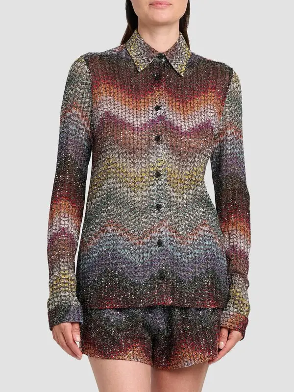 Missoni Meander-chevron Wefted-loom Button-front Shirt