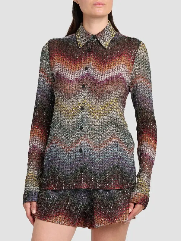 Missoni Meander-chevron Wefted-loom Button-front Shirt