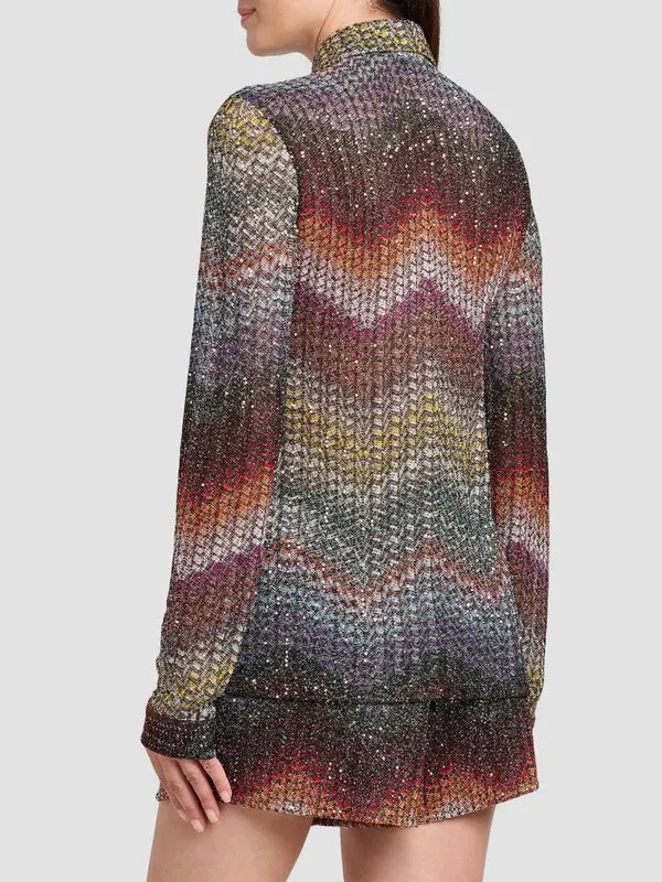 Missoni Meander-chevron Wefted-loom Button-front Shirt