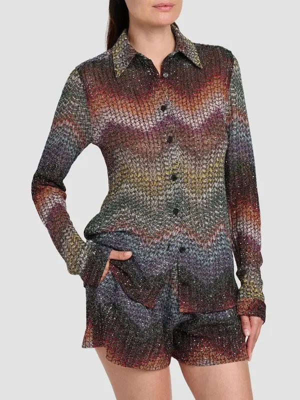 Missoni Meander-chevron Wefted-loom Button-front Shirt