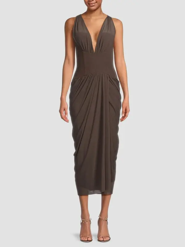 Black Halo Elara Mesh Midi-dress