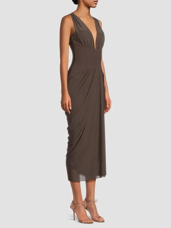 Black Halo Elara Mesh Midi-dress