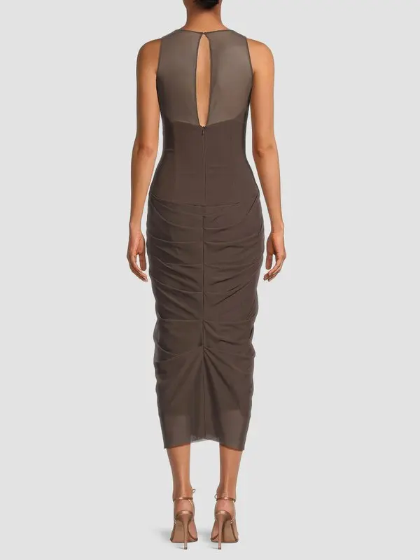 Black Halo Elara Mesh Midi-dress