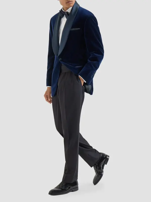Brunello Cucinelli Virgin Wool And Silk Lightweight Twill Tuxedo Trousers