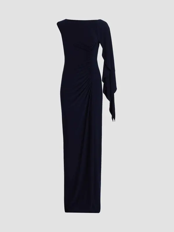 Amsale Draped One-sleeve Gown