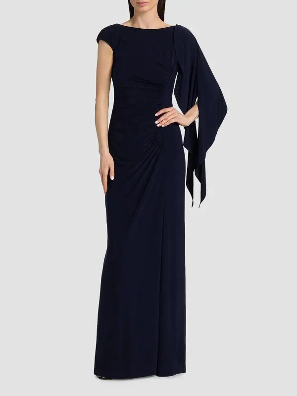 Amsale Draped One-sleeve Gown