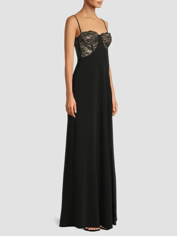 Black Halo Coressa Lace-trimmed Bias-cut Gown