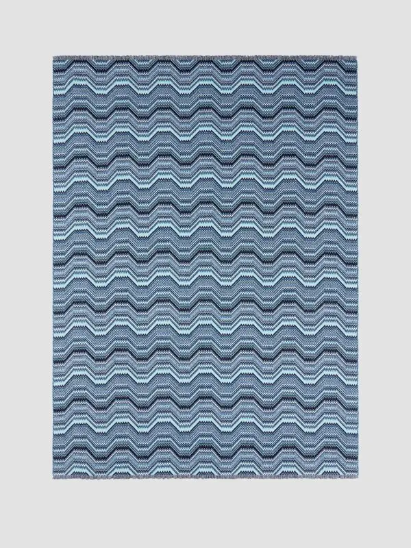 Missoni Merano Striped Wool-blend Throw Blanket - Blue Multicolor