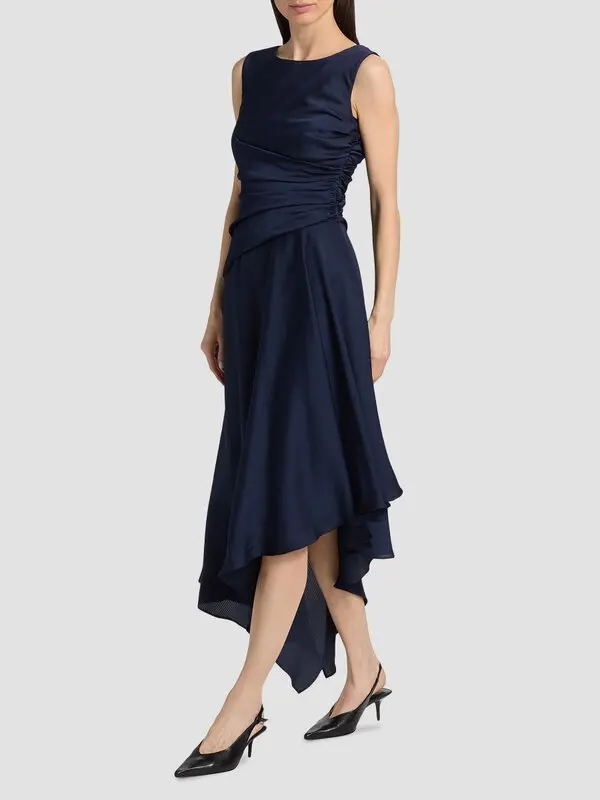 Amsale Draped Asymmetric Cocktail Dress