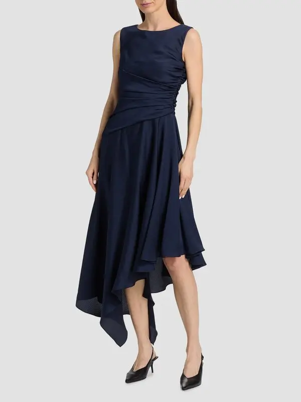 Amsale Draped Asymmetric Cocktail Dress