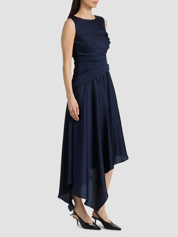 Amsale Draped Asymmetric Cocktail Dress