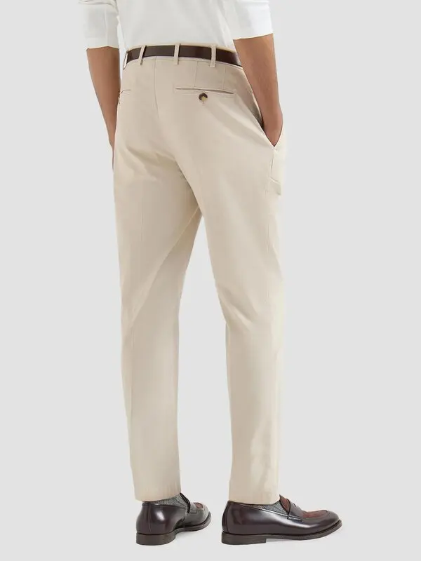 Brunello Cucinelli Gart Dyed Italian Fit Trousers - Light Brown