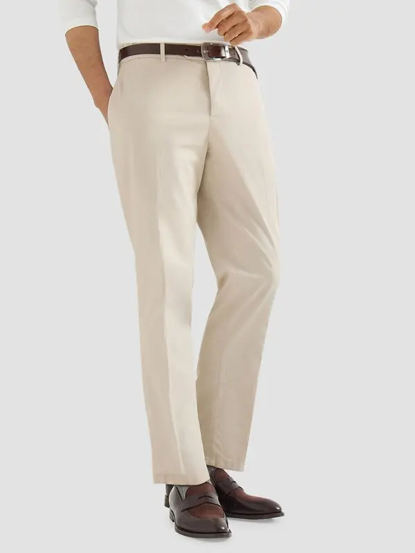 Brunello Cucinelli Gart Dyed Italian Fit Trousers - Light Brown