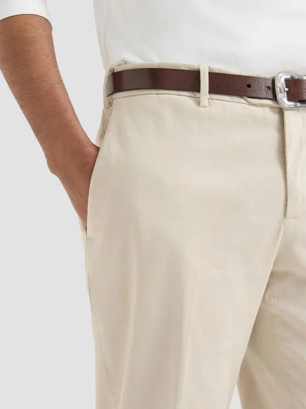 Brunello Cucinelli Gart Dyed Italian Fit Trousers - Light Brown