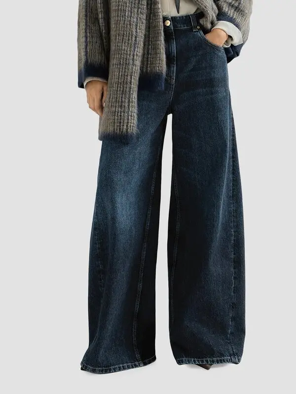 Brunello Cucinelli Wide Jeans With Monili