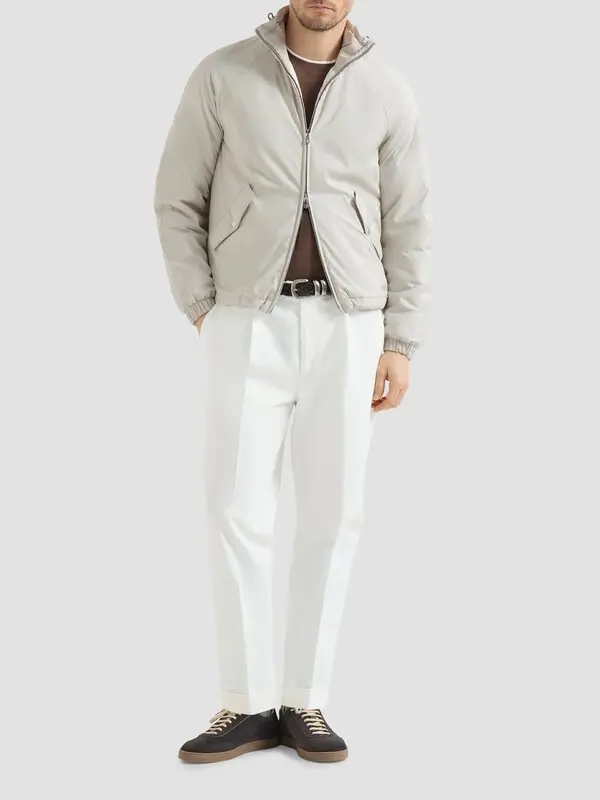 Brunello Cucinelli Lightweight Nylon Outerwear Jacket With Packable Hood