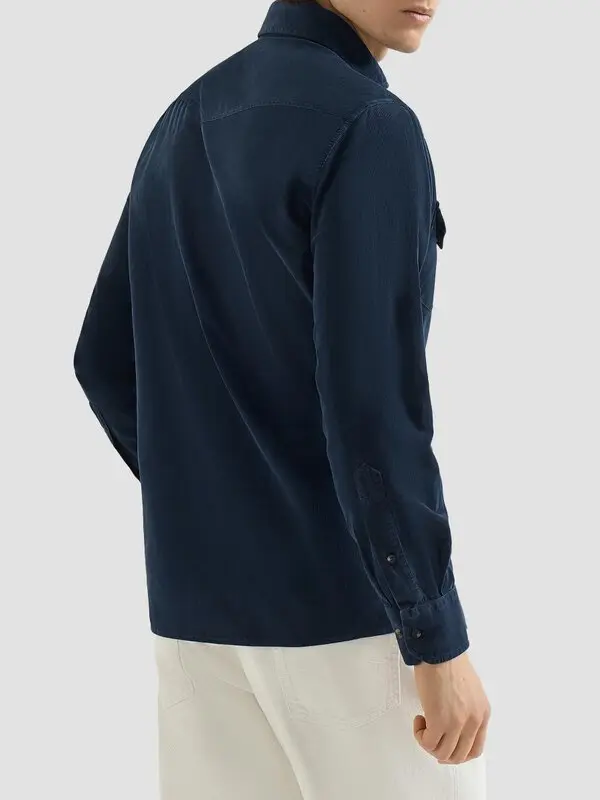 Brunello Cucinelli Gart Dyed Easy Fit Western Shirt - Blue