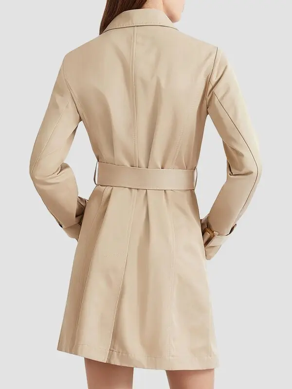 Marella Double Breasted Technical Cotton Trench Coat