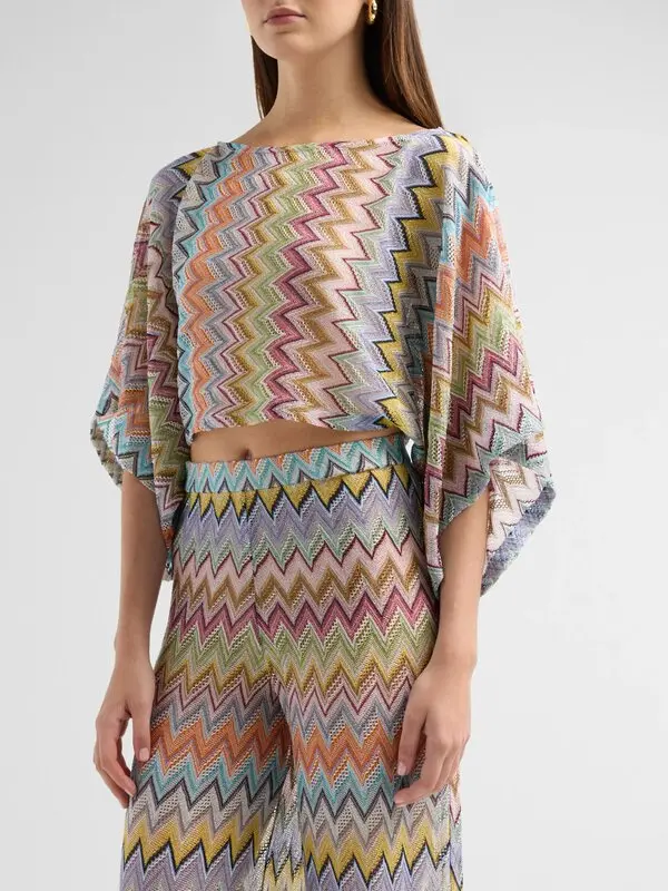 Missoni Zigzag Draped-sleeve Blouse
