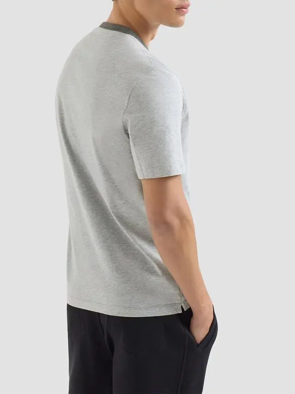 Brunello Cucinelli Cotton Jersey Crew-neck T-shirt With Print - Grey