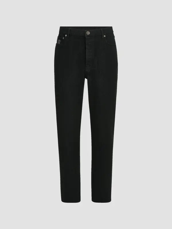 Brunello Cucinelli Gart-dyed Denim Iconic Fit Five-pocket Jeans - Black
