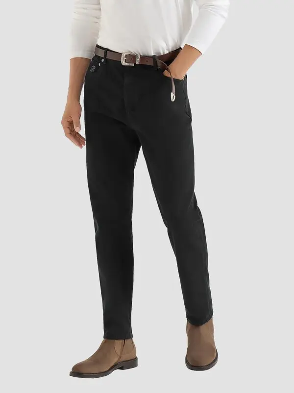 Brunello Cucinelli Gart-dyed Denim Iconic Fit Five-pocket Jeans - Black