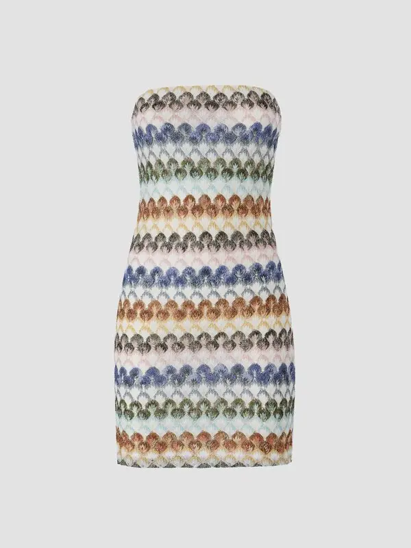 Missoni Scale Pattern Strapless Mini Dress
