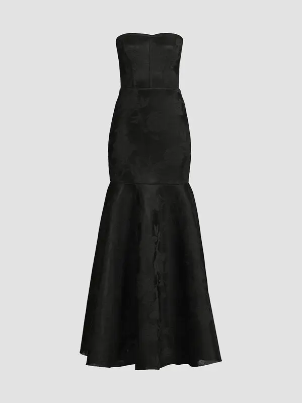 Black Halo Kristy Jacquard Strapless Trumpet Gown