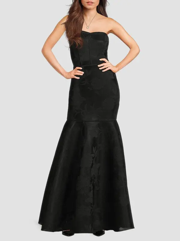 Black Halo Kristy Jacquard Strapless Trumpet Gown