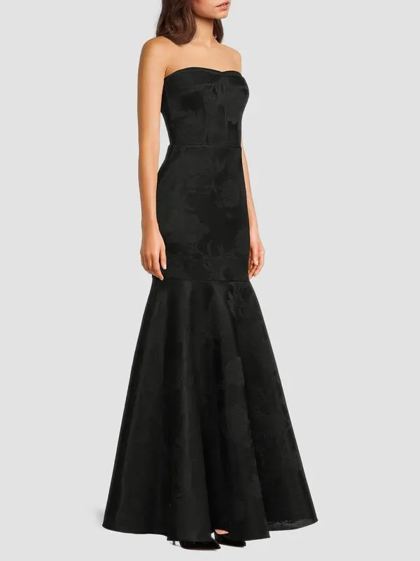 Black Halo Kristy Jacquard Strapless Trumpet Gown
