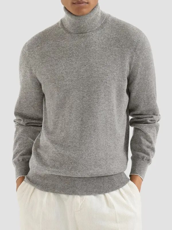Brunello Cucinelli Cashmere Turtleneck Sweater - Grey