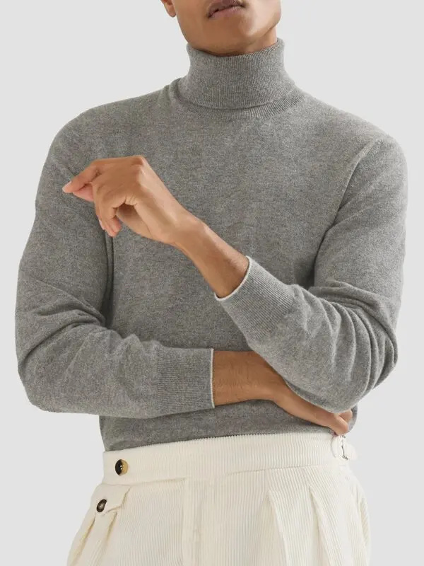 Brunello Cucinelli Cashmere Turtleneck Sweater - Grey