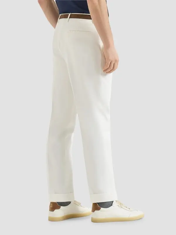 Brunello Cucinelli Gart Dyed Trousers In Twisted Cotton Gabardine