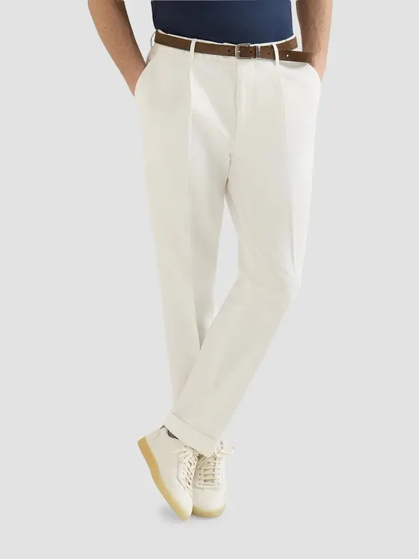 Brunello Cucinelli Gart Dyed Trousers In Twisted Cotton Gabardine