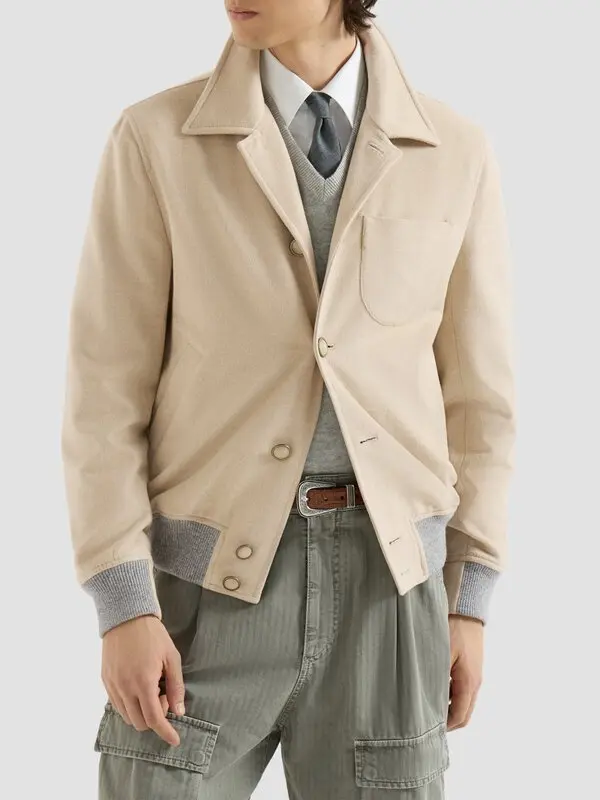 Brunello Cucinelli Lightweight Virgin Wool Cloth Outerwear Jacket
