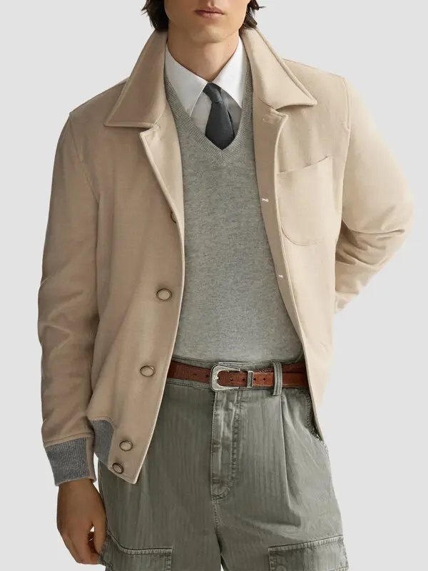 Brunello Cucinelli Lightweight Virgin Wool Cloth Outerwear Jacket