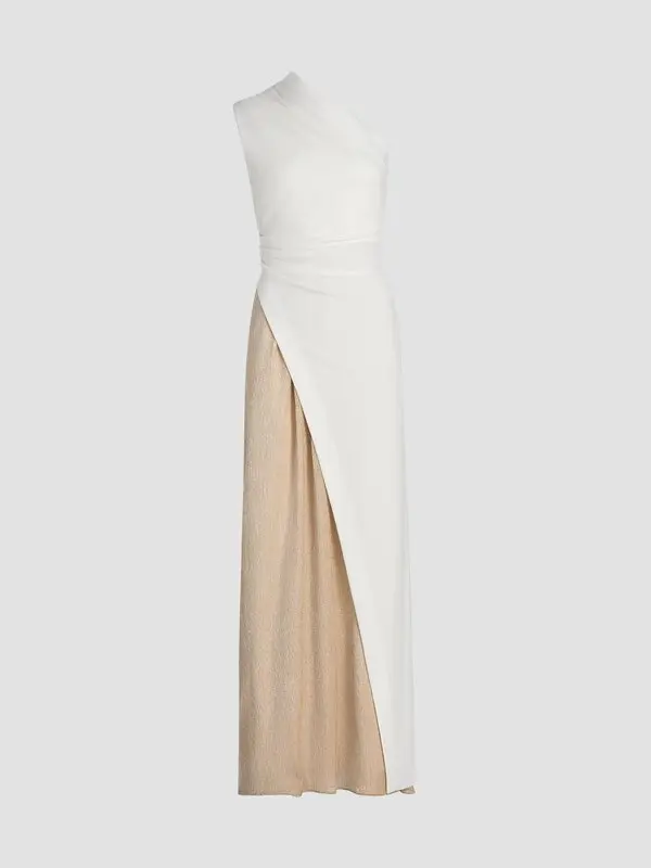 Black Halo Marigold Two-tone One-shoulder Gown - Sandlight