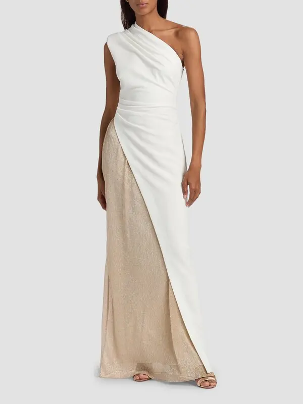 Black Halo Marigold Two-tone One-shoulder Gown