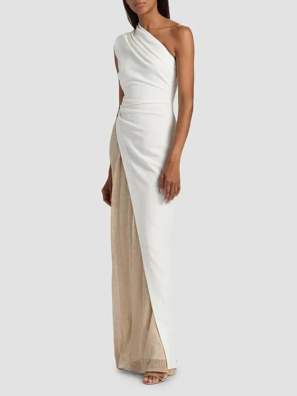 Black Halo Marigold Two-tone One-shoulder Gown