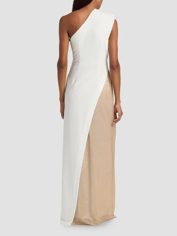 Black Halo Marigold Two-tone One-shoulder Gown