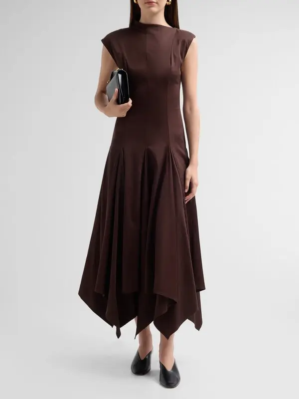 Black Halo Eloidie Asymmetric Midi Dress