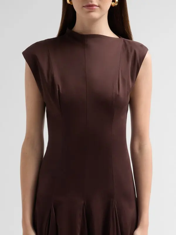 Black Halo Eloidie Asymmetric Midi Dress