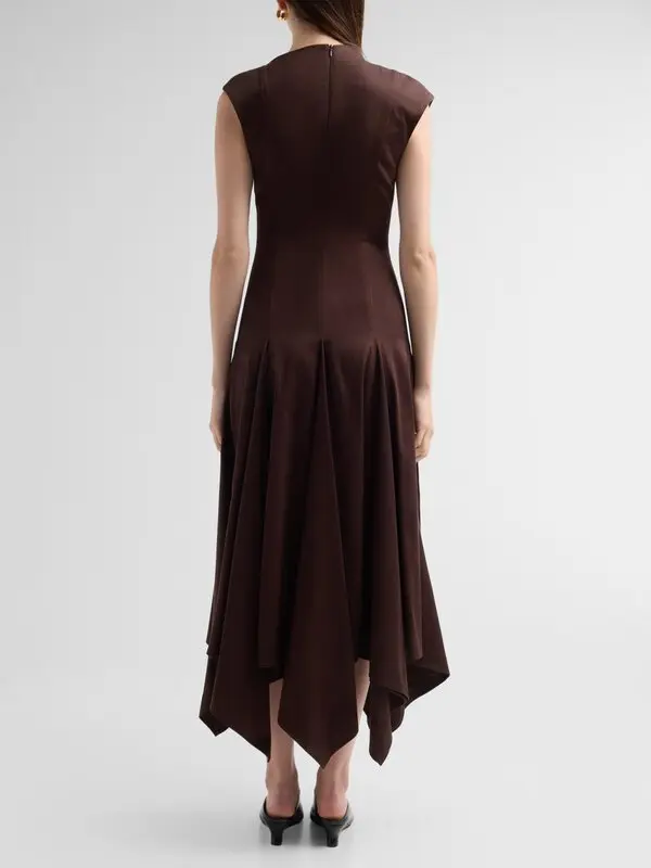 Black Halo Eloidie Asymmetric Midi Dress