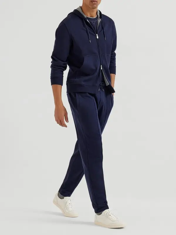 Brunello Cucinelli Cotton Jersey Crewneck T-shirt With Logo - Cobalt