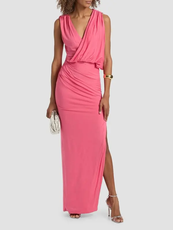 Black Halo Norissa Draped Maxi Dress
