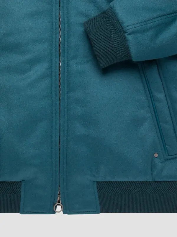 Stefano Ricci Cashmere And Lambskin Leather Blouson Jacket - Ocean Blue