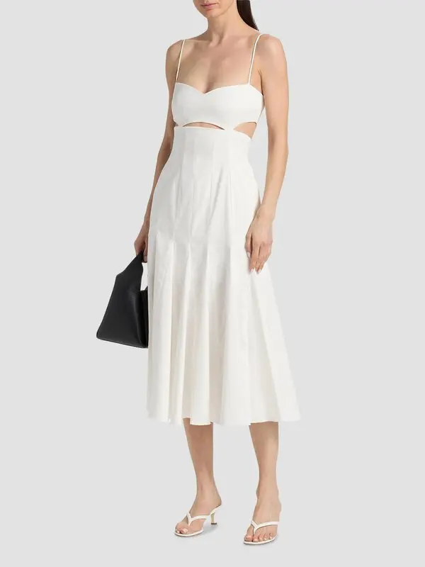 Black Halo Erica Stretch-cotton Midi-dress
