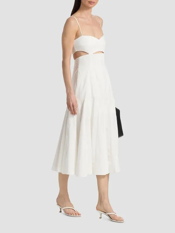 Black Halo Erica Stretch-cotton Midi-dress