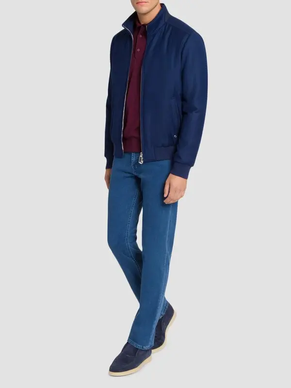 Stefano Ricci Vicuña And Silk Blend Blouson Jacket